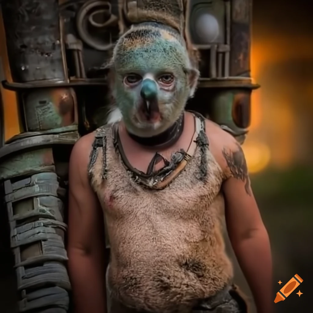 Sunda proboscis monkey dressed as warhammer 40k commissar with hat on ...