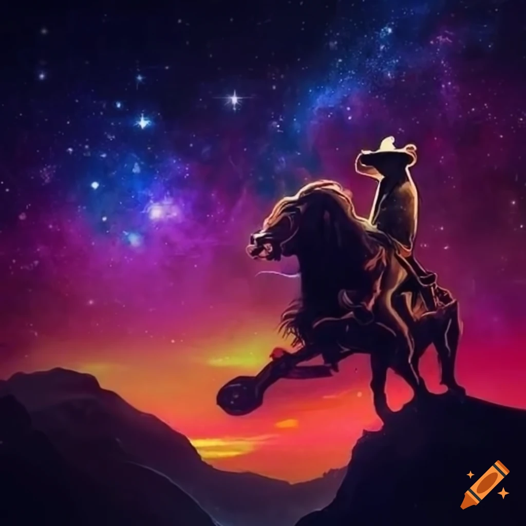 Cowboy showdown under a starry sky on Craiyon
