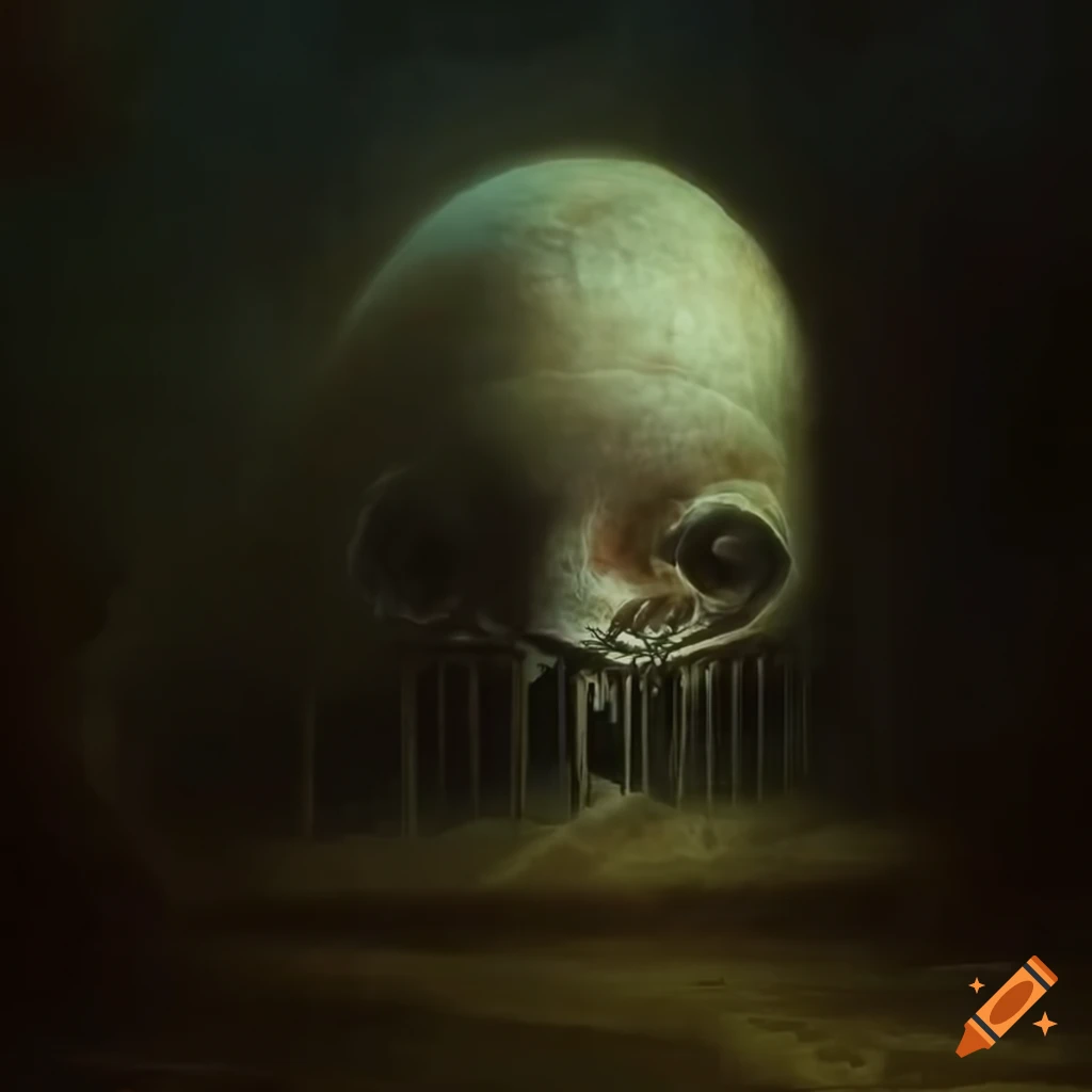 Dystopian research facility inspired by zdislav beksinski's art on Craiyon