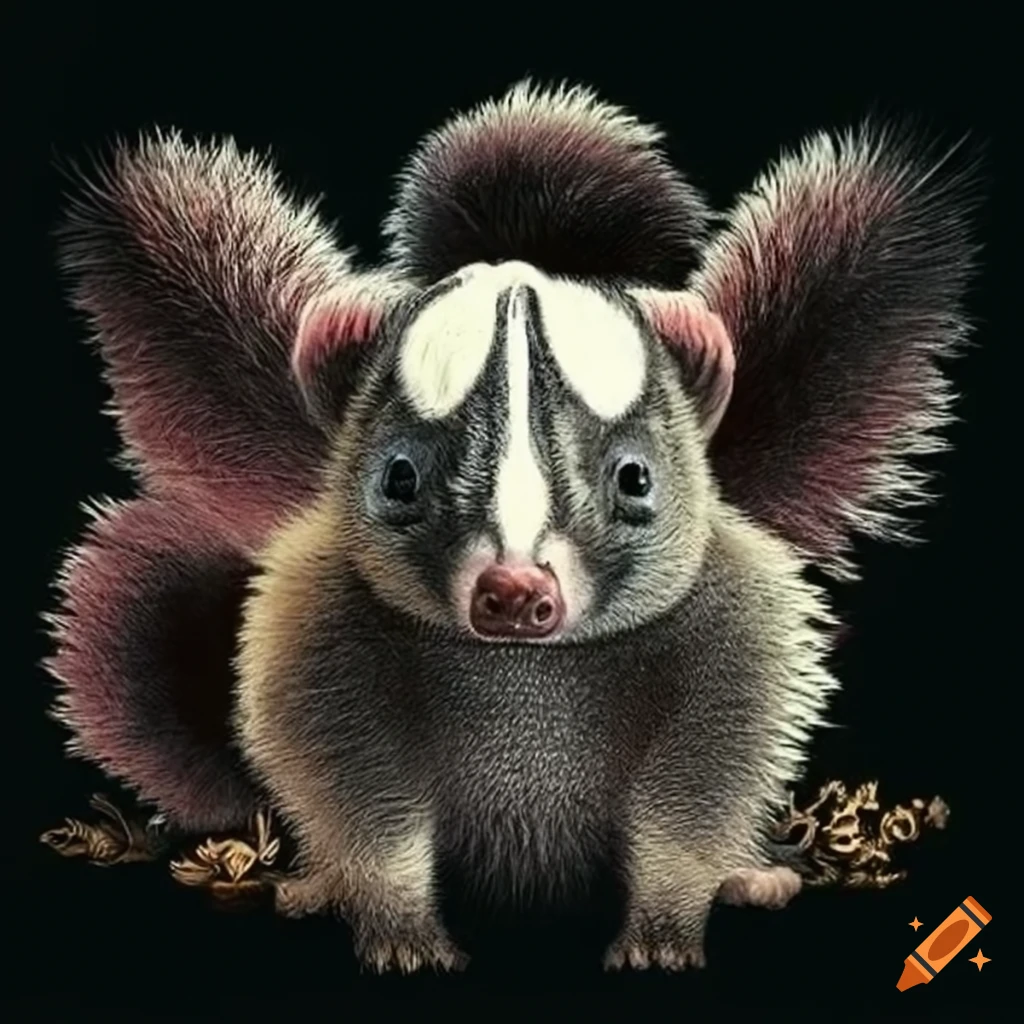 Cute skunk illustration by haeckel on Craiyon