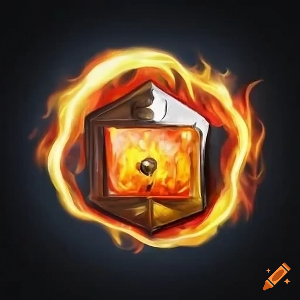 Sleek rpg items icons for fire merit badge on Craiyon