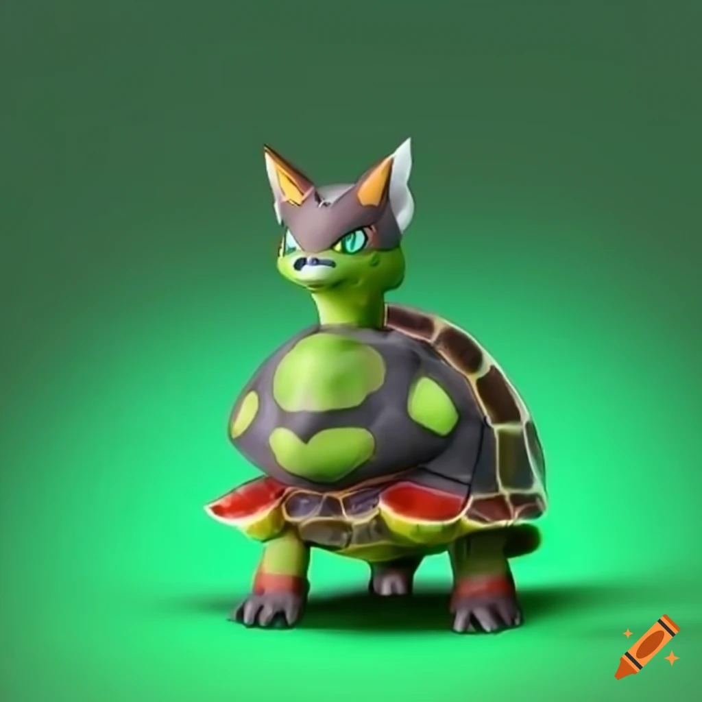 Pokemon style turtle with wolf features on Craiyon