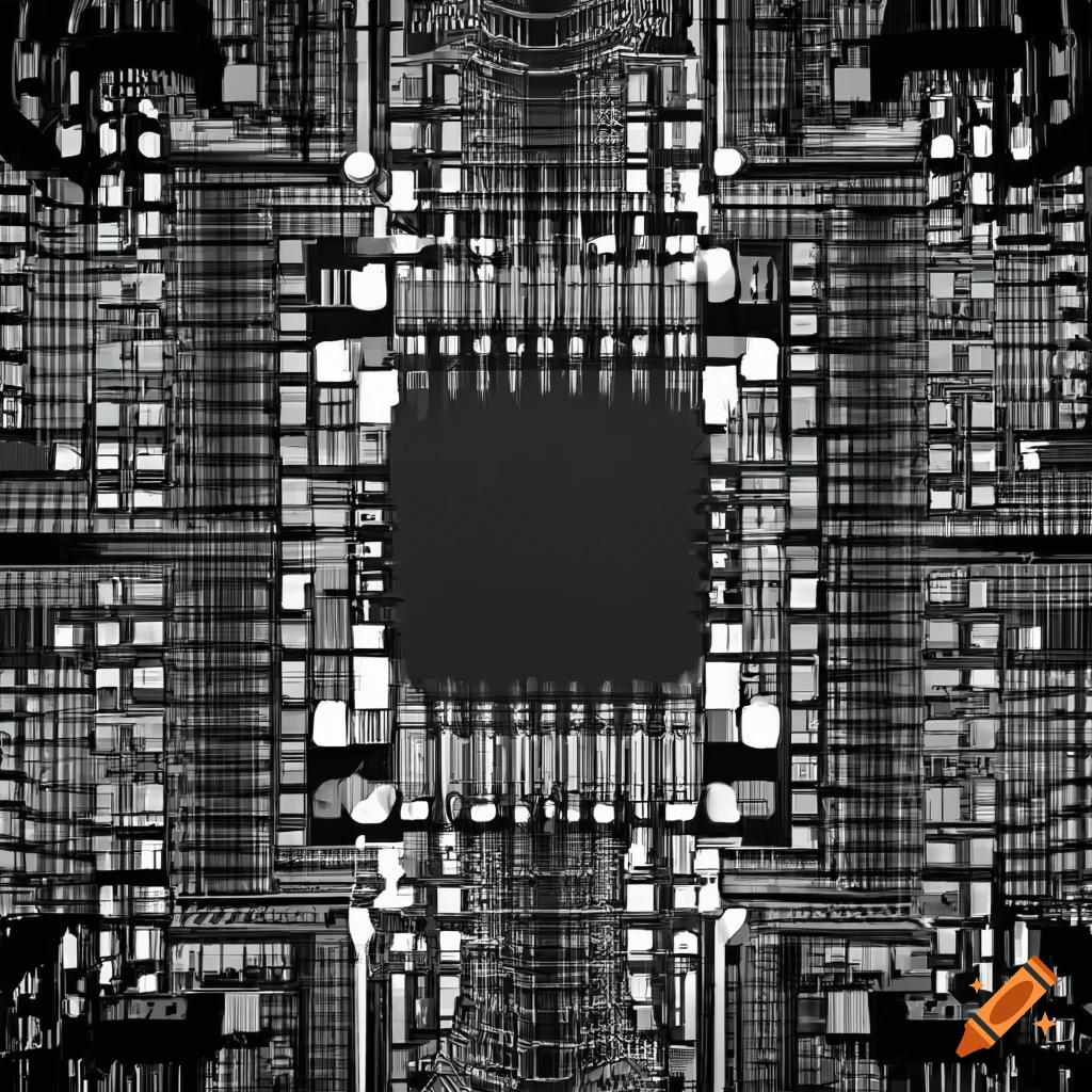 Black and white vector semiconductor background