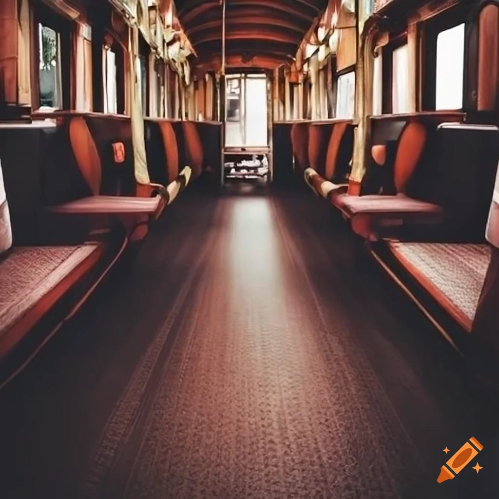 Empty train wagon interior on Craiyon