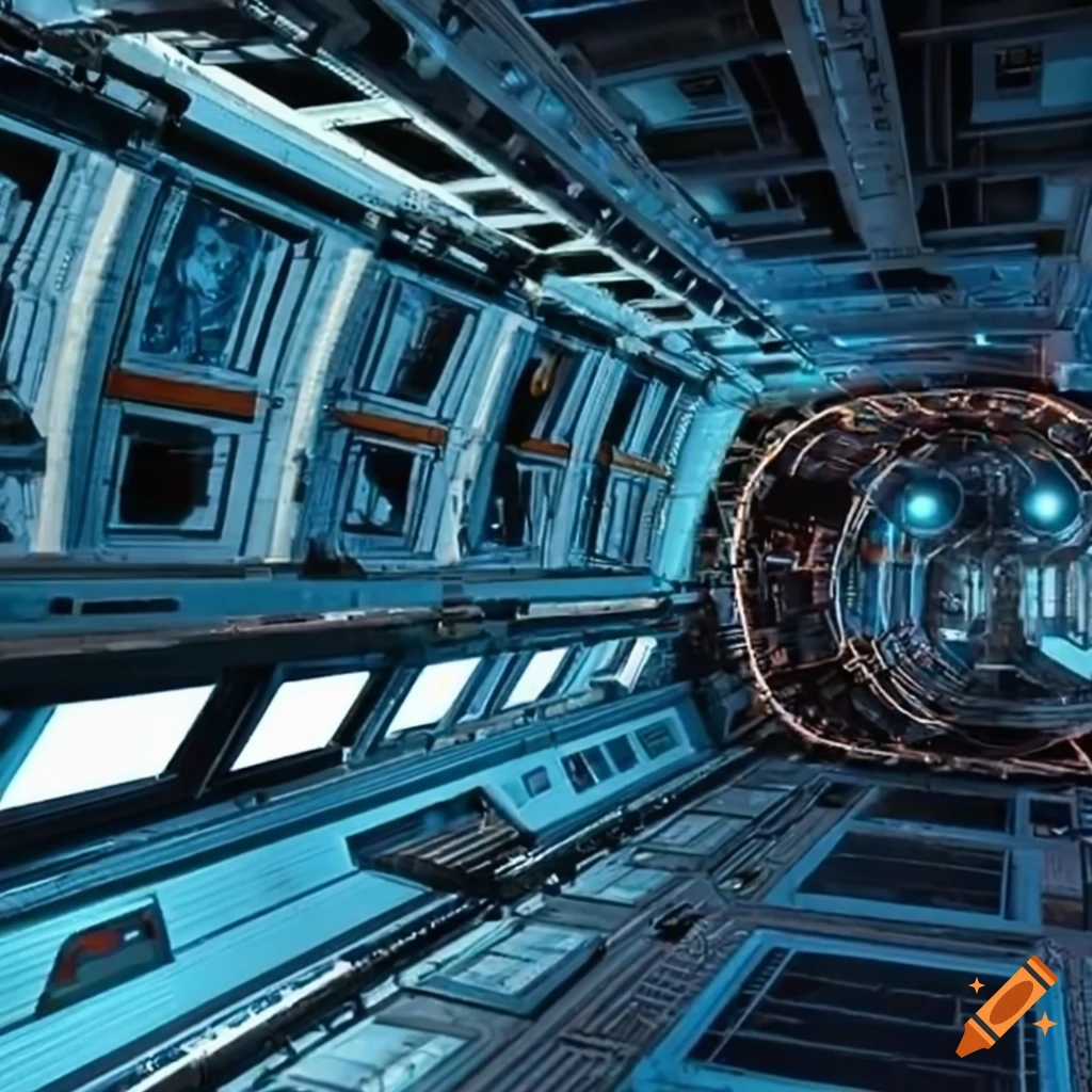 Interior of a futuristic space station on Craiyon