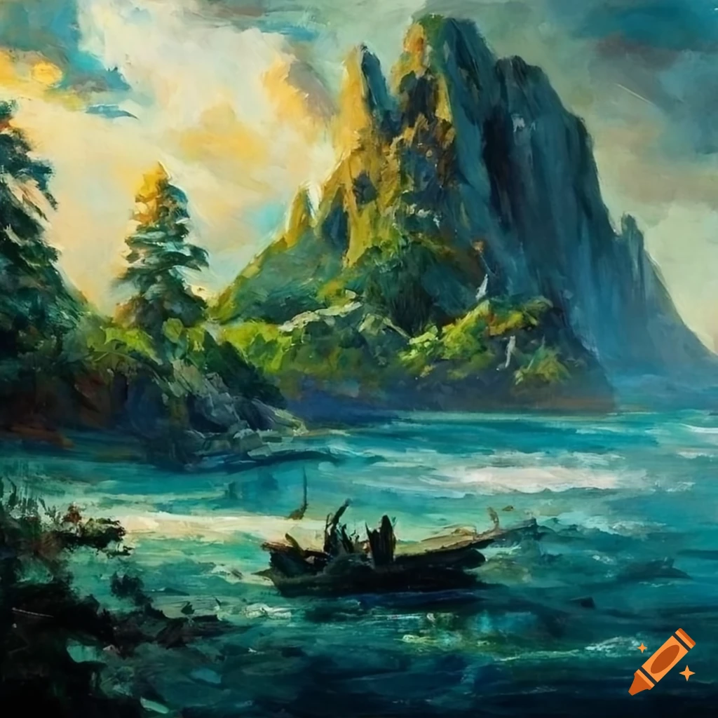 Impressionism art of skull island by greg rutkowski on Craiyon