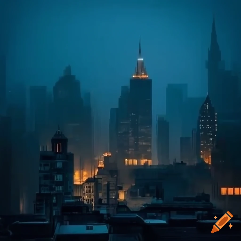 Sci-fi cityscape with colorful lights in the rain on Craiyon