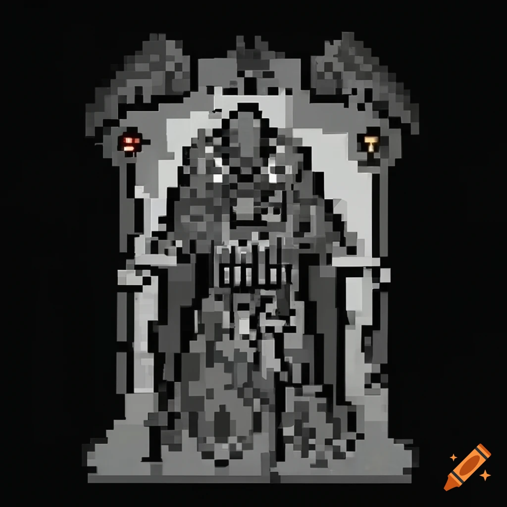 Pixel art of a human figure on Craiyon