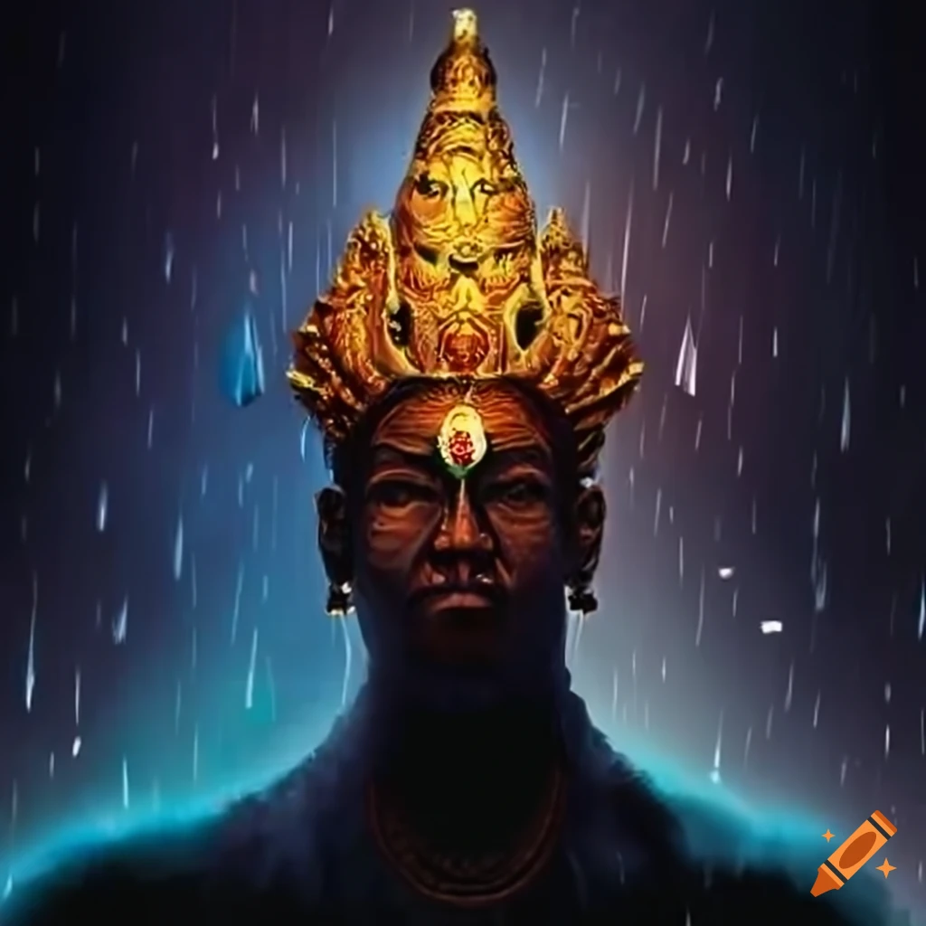 Artistic depiction of the rain god on Craiyon