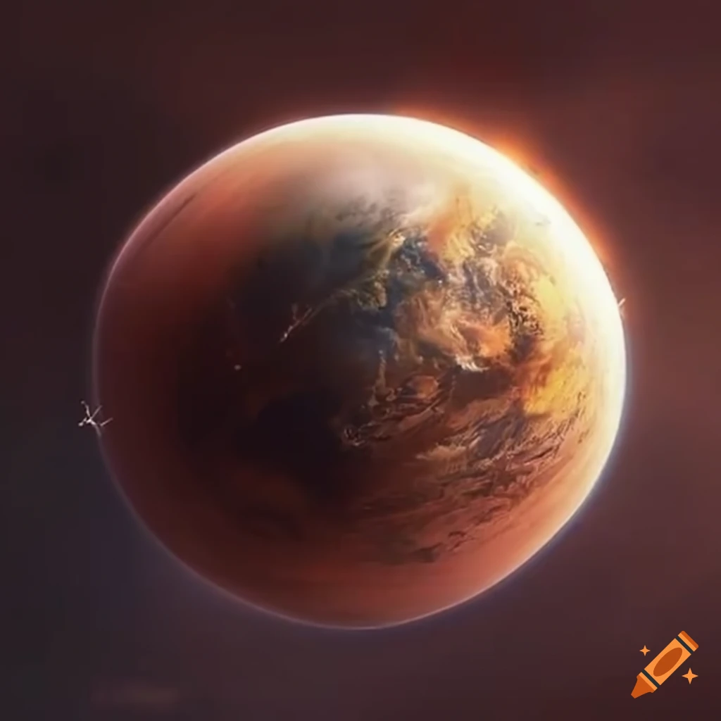 View of planet dune from space on Craiyon