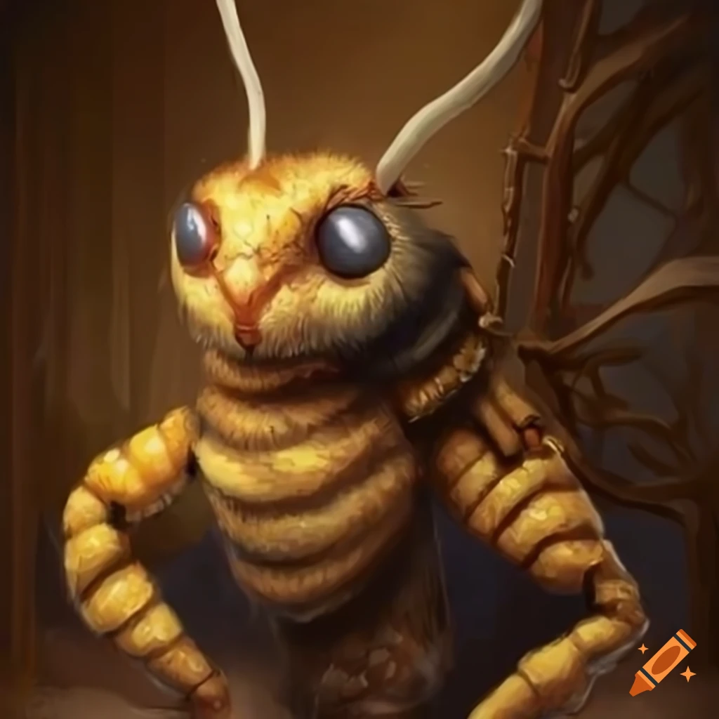 Anthropomorphic bee character inspired by dungeons and dragons on Craiyon