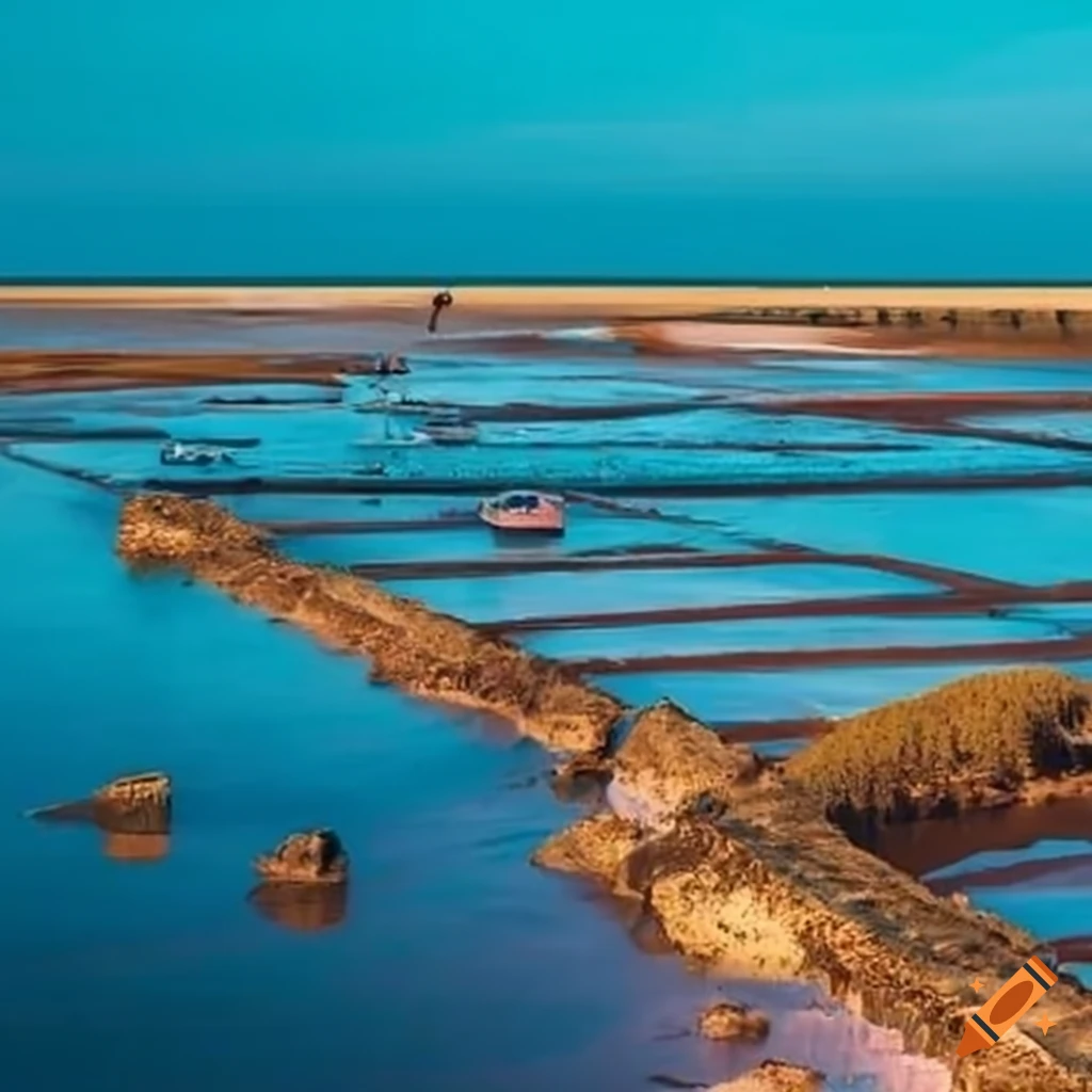 Seascape view of the port des salines
