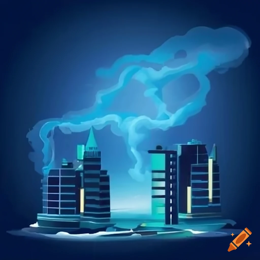 Intelligent building with simulated storm on Craiyon