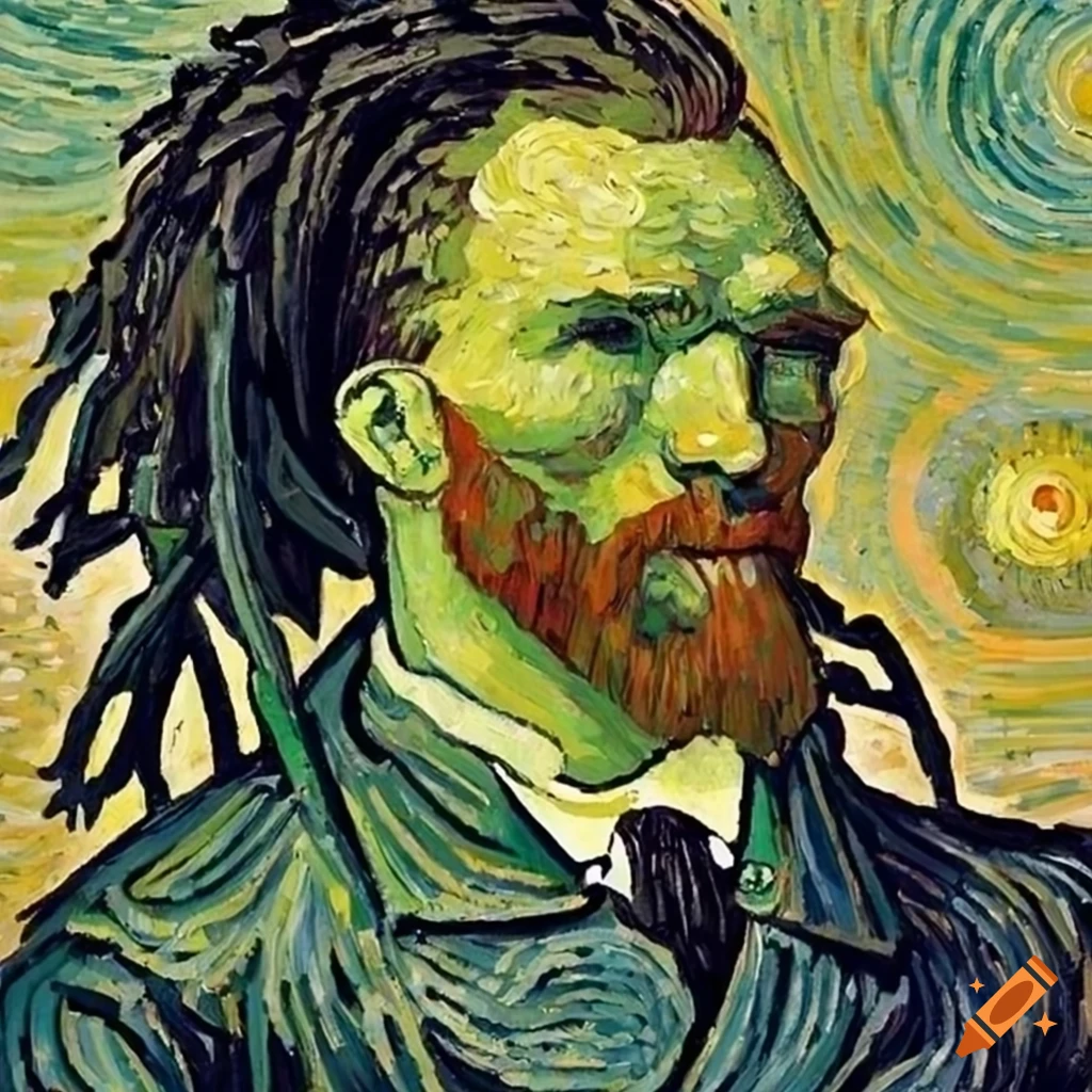 Van gogh style portrait of an oviraptor dinosaur on Craiyon