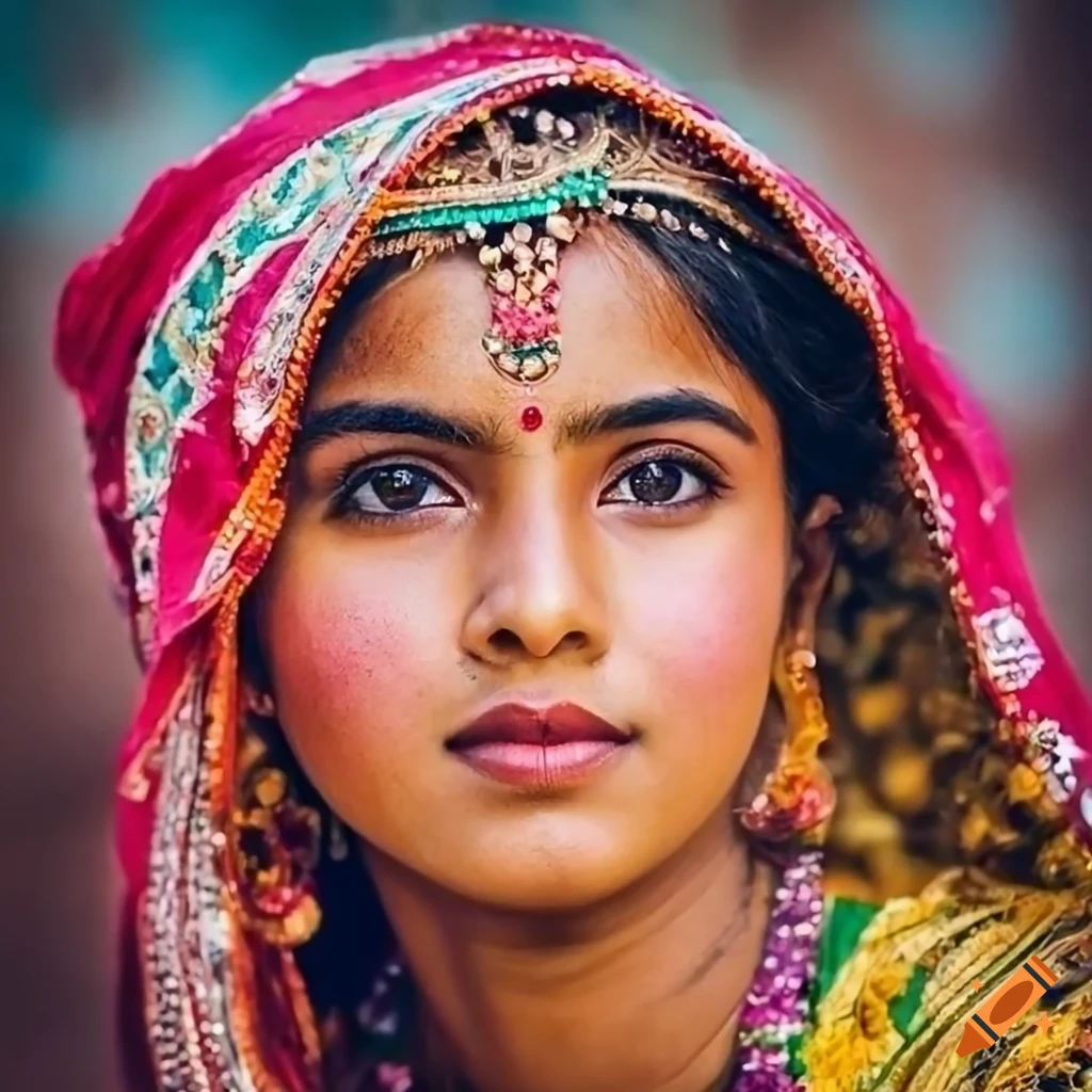 Portrait Of A Rajasthani Young Woman In High Definition On Craiyon