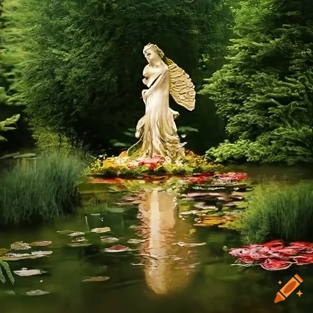 Monet-inspired painting of a serene victorian garden on Craiyon