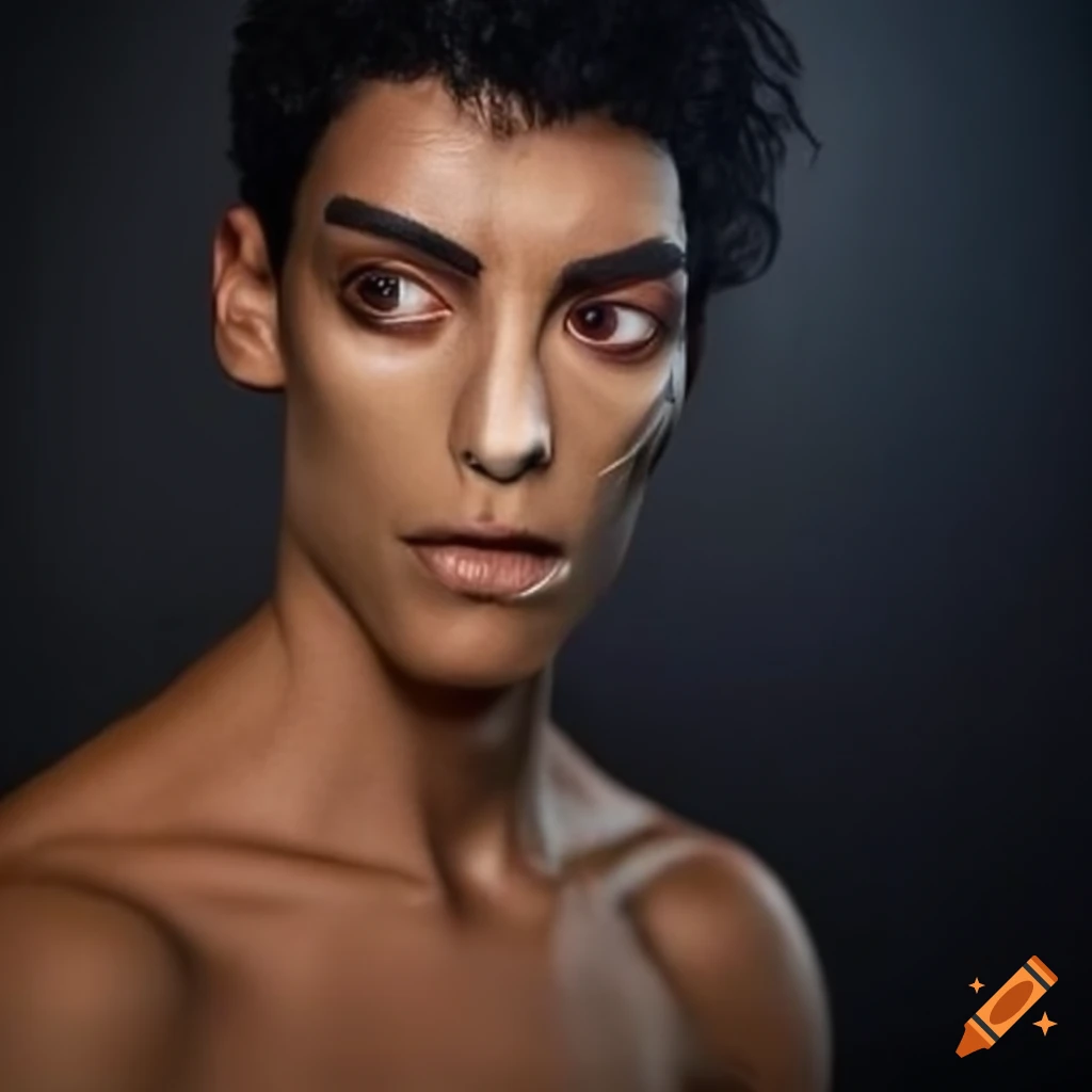 Illustration of a wavy-haired alien humanoid man