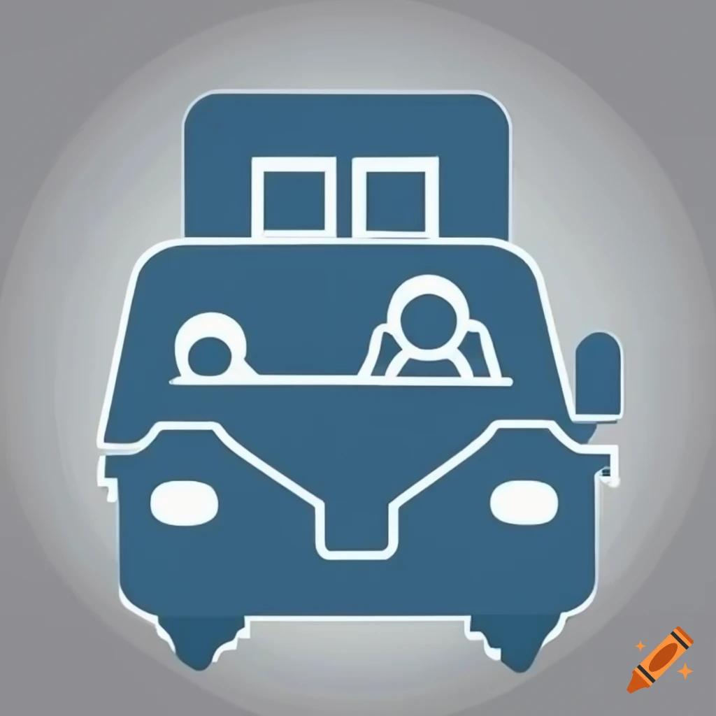 Delivery truck pictogram with driver on Craiyon