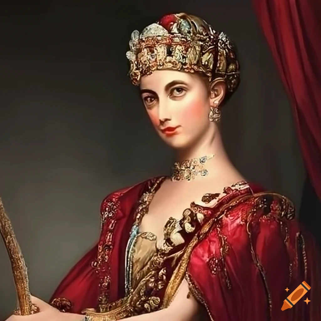 Portrait Of Empress Elagabalus In Extravagant Attire On Craiyon