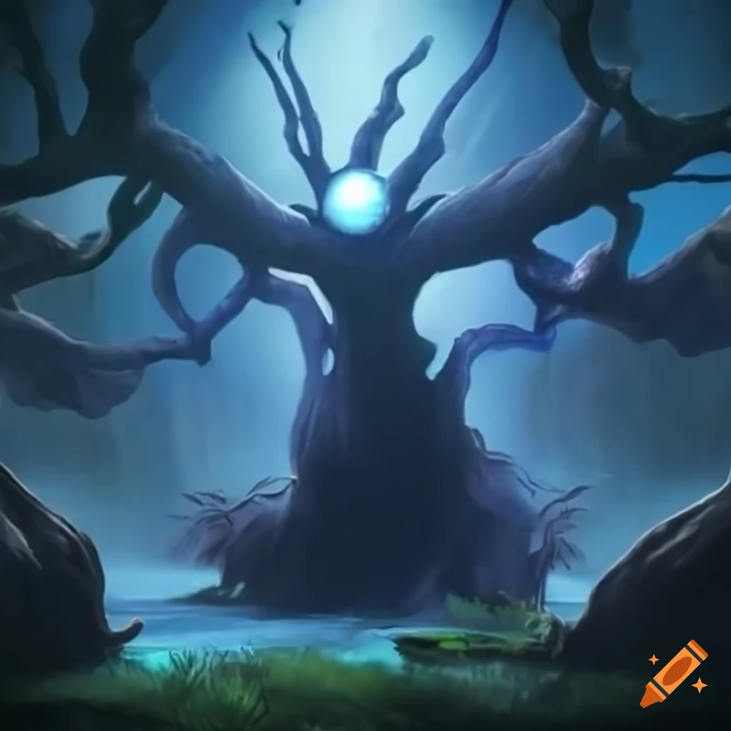 Digital art of ori spirit tree
