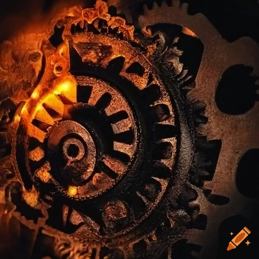 Bed made of cogs and gears on Craiyon