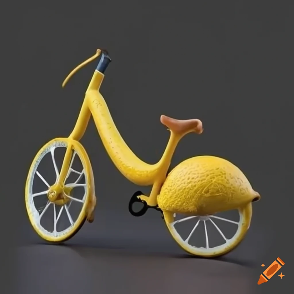 Yellow bicycle with lemons as decorations on Craiyon
