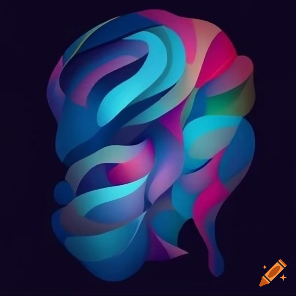 Minimalist graphic design on a black background on Craiyon