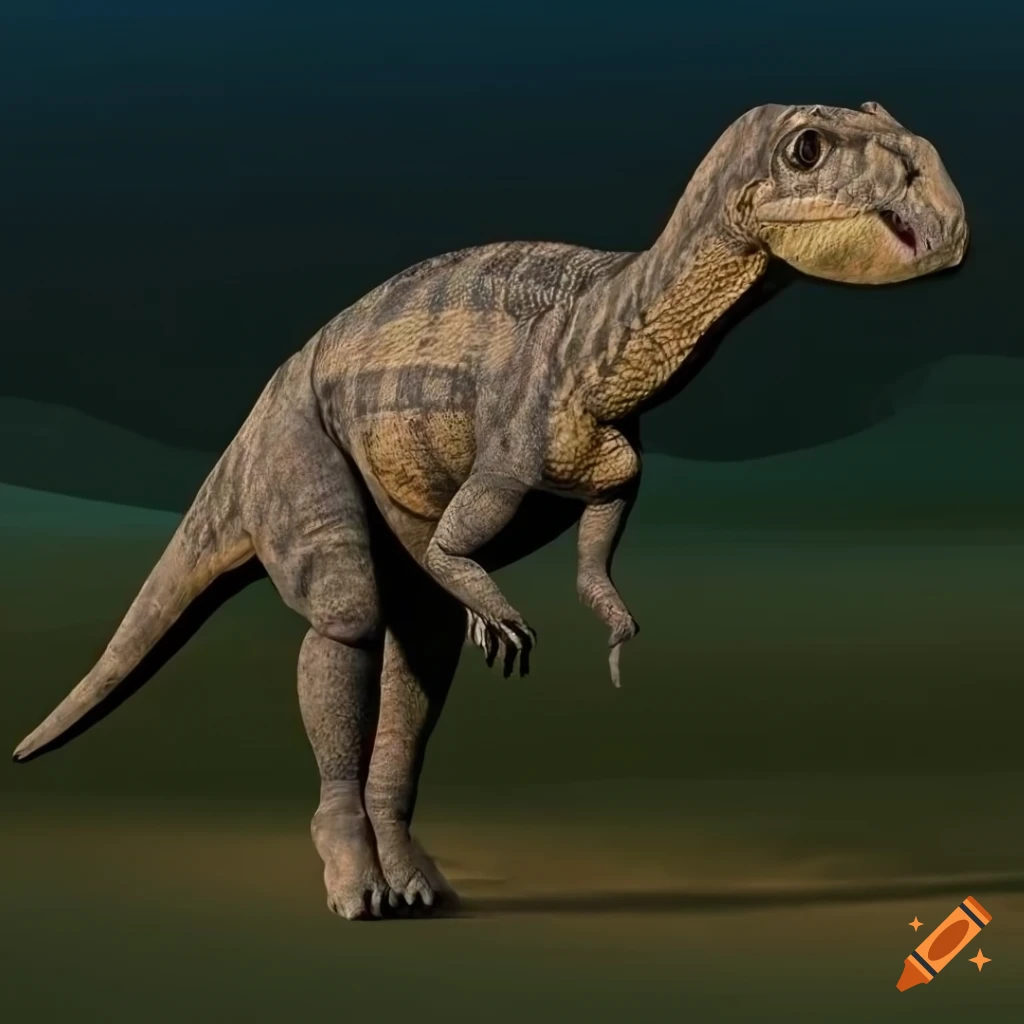 Colorful hadrosaurus dinosaur with intricate patterns and detailed skin ...