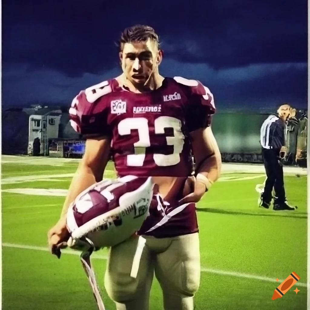 Mirror selfie of a rugged sports player