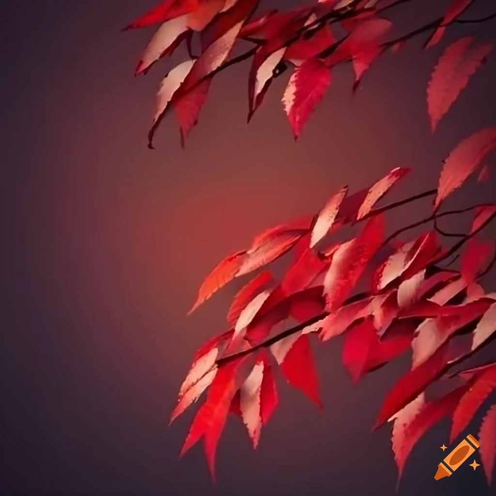 Tree with red autumn leaves