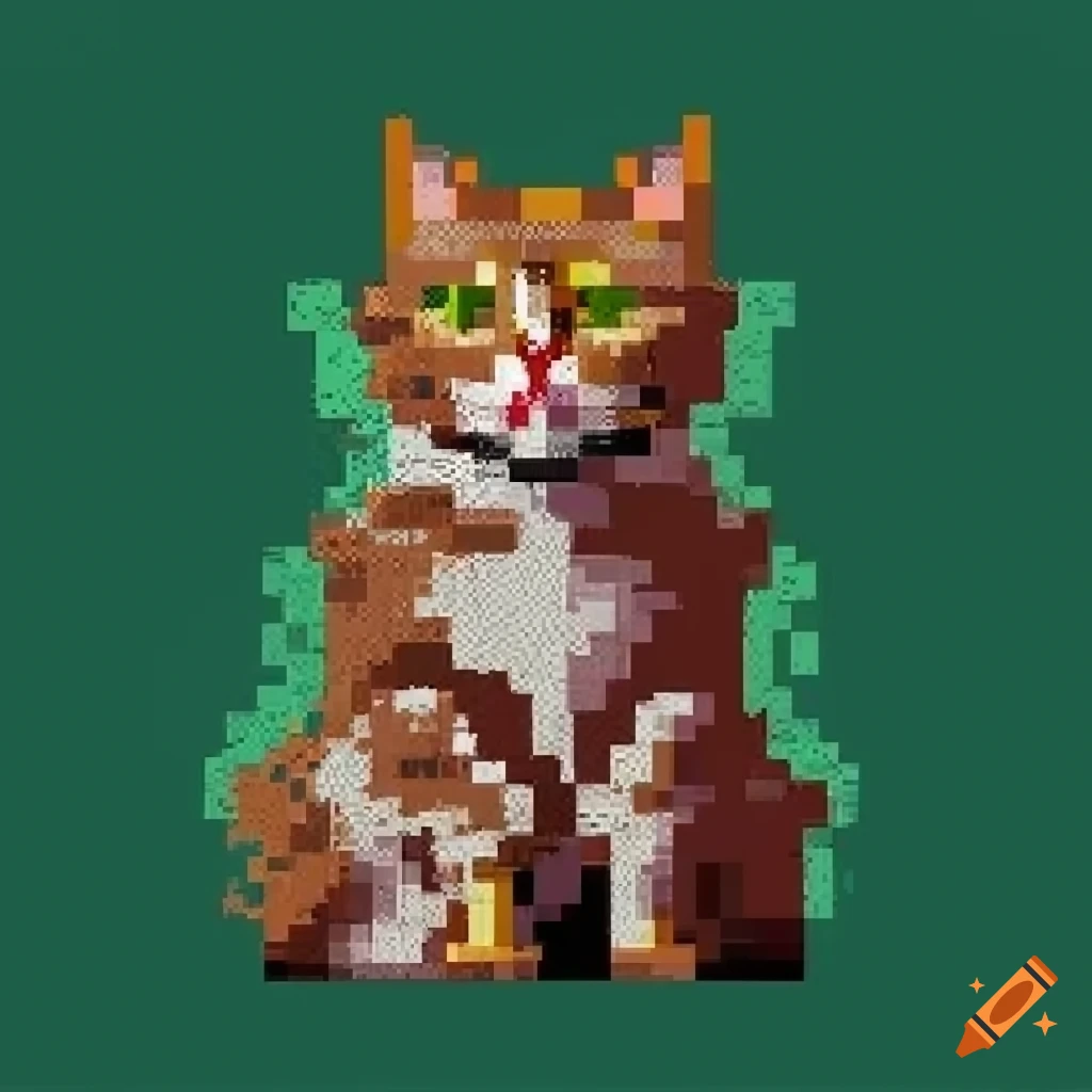 Pixel art of a norwegian forest cat
