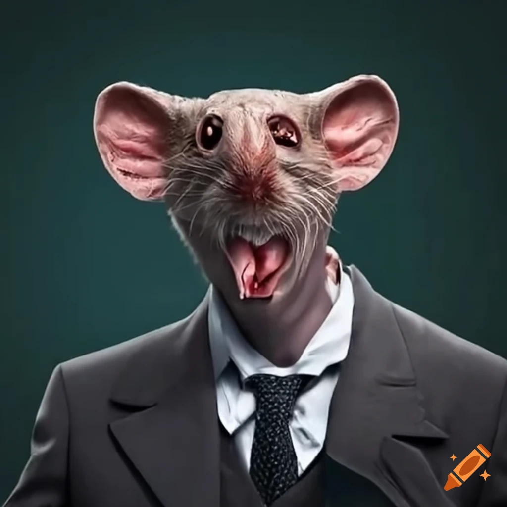 Satirical illustration of men in rat-headed suits catching people in ...