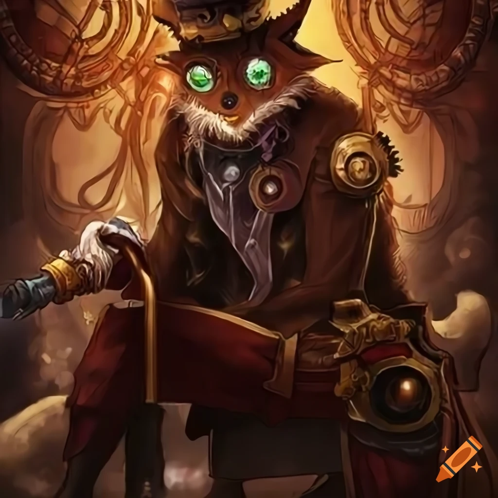 Profile picture of a steampunk fox demihuman scientist
