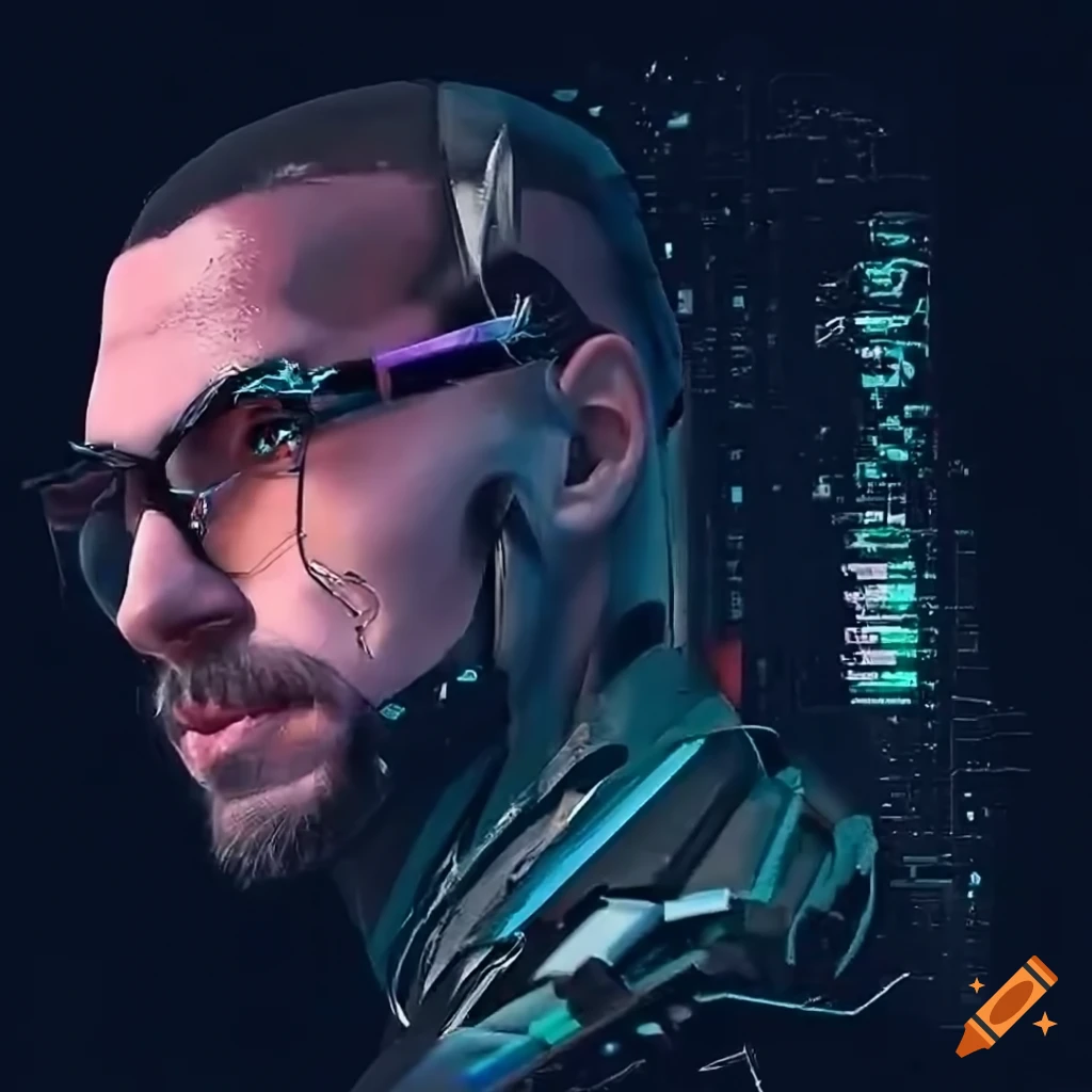 Pardo man with short hair and brazilian ethnicity in a cyberpunk style ...