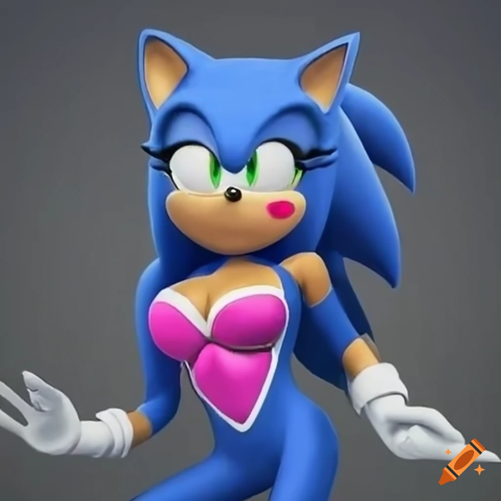 Female sonic the hedgehog and rouge in stylish outfits on Craiyon