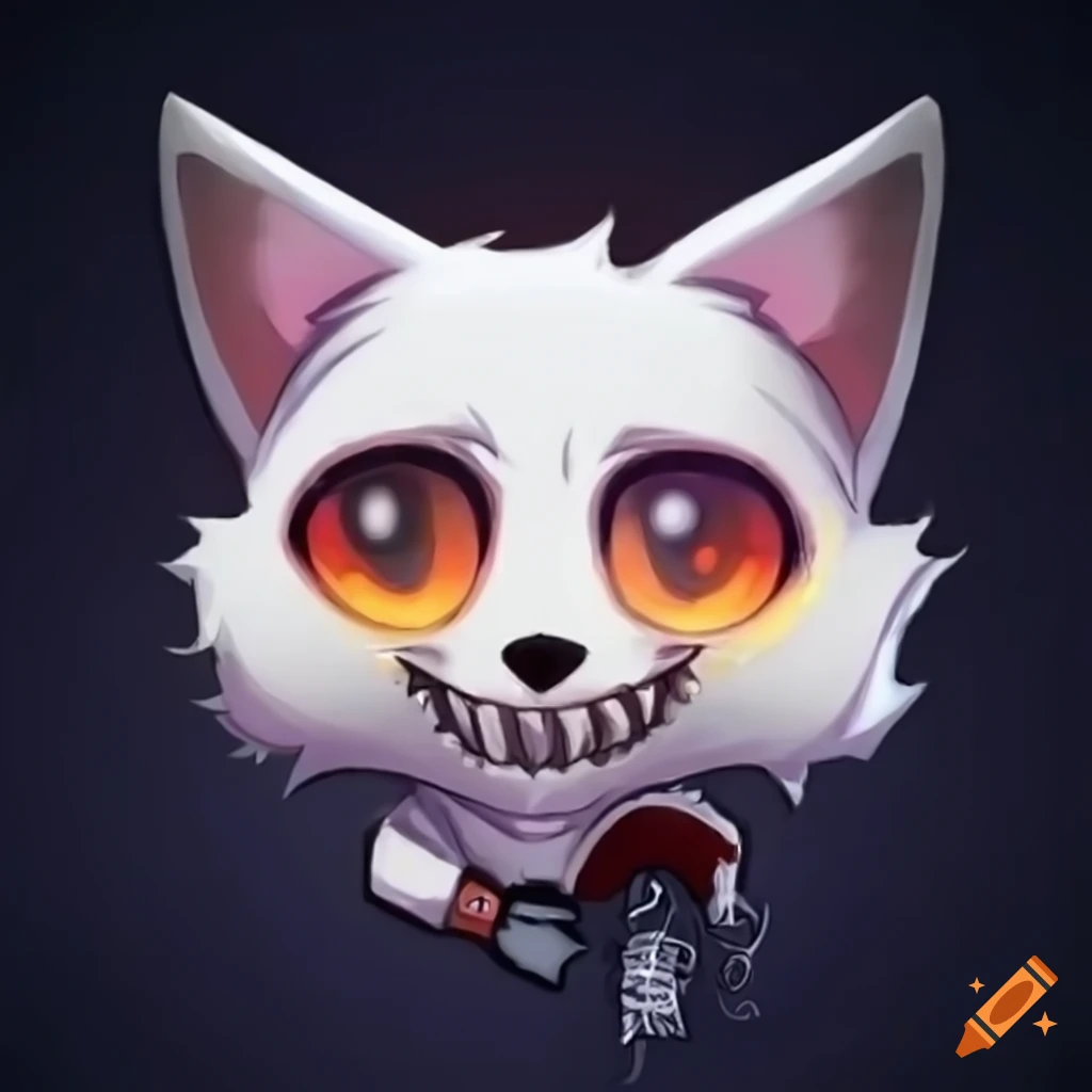 Cute white fox chibi emotes for twitch on Craiyon