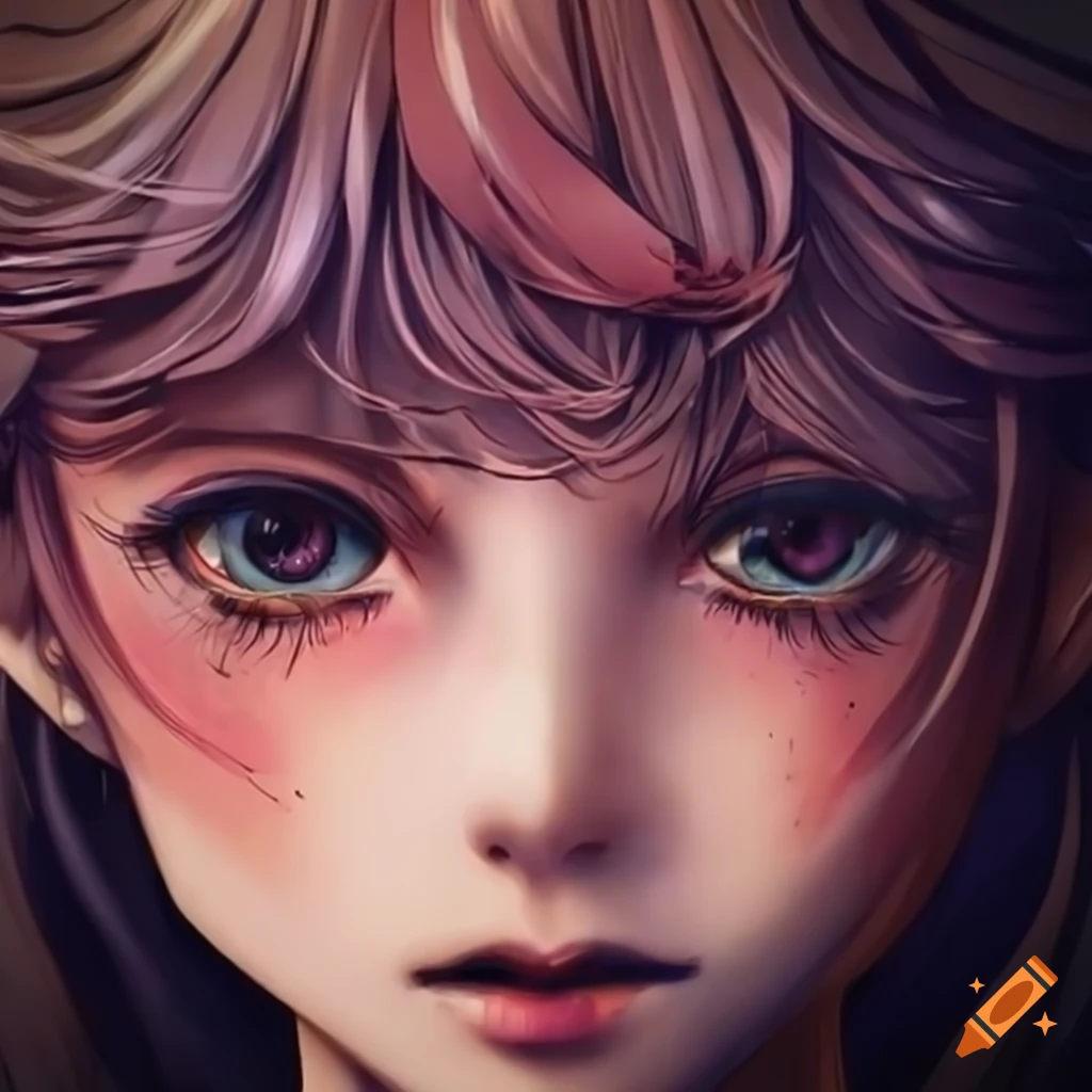 Intricately detailed anime girl close-up on Craiyon