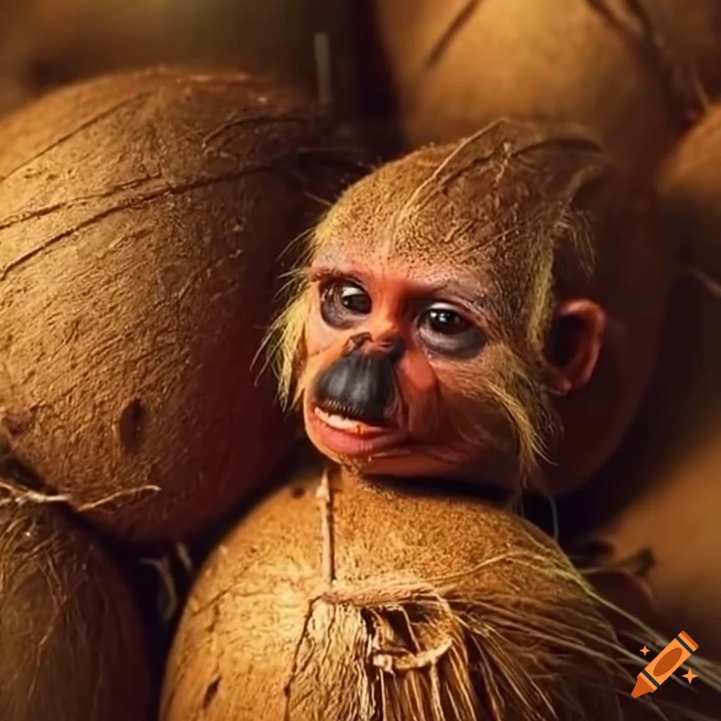 Coconut resembling a monkey on Craiyon