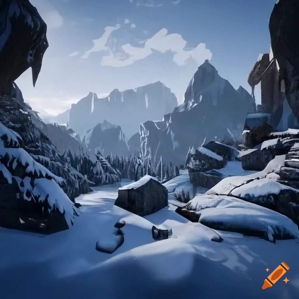 Stunning winter environment created with unreal engine 5
