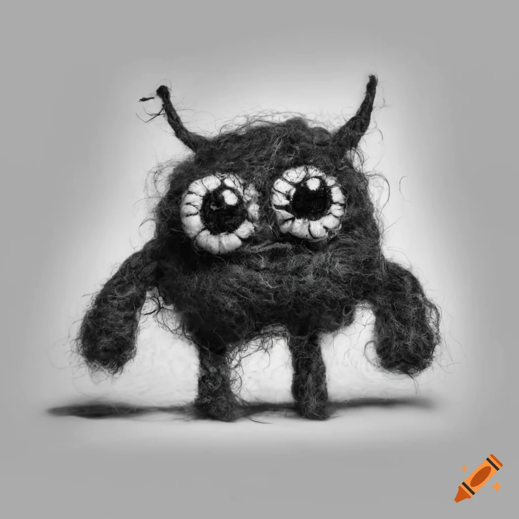Felted wool adorable monster on Craiyon