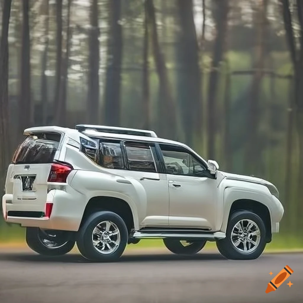 White toyota landcruiser prado photo on Craiyon