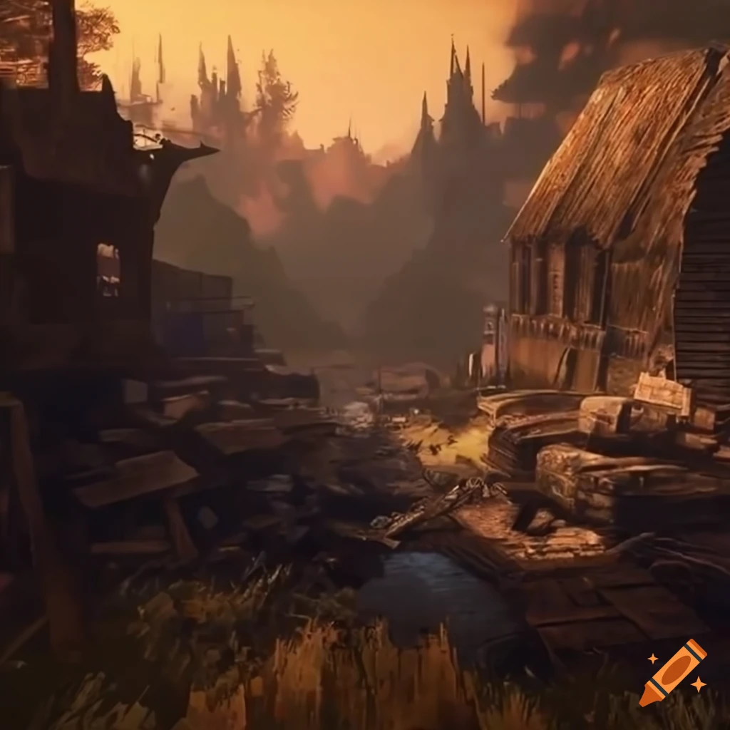 Screenshot of crookback bog from the witcher 3 on Craiyon