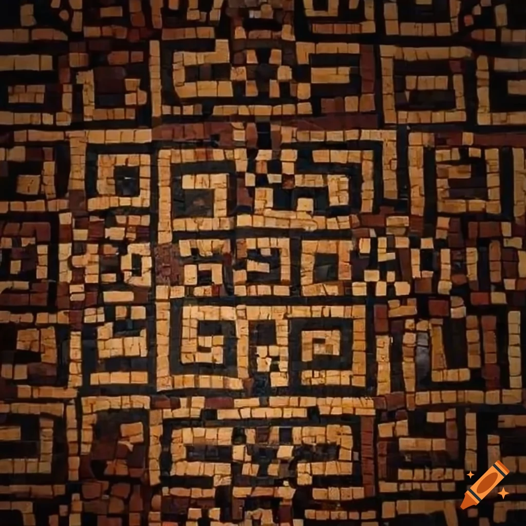Qr code mosaic floor from ancient times on Craiyon