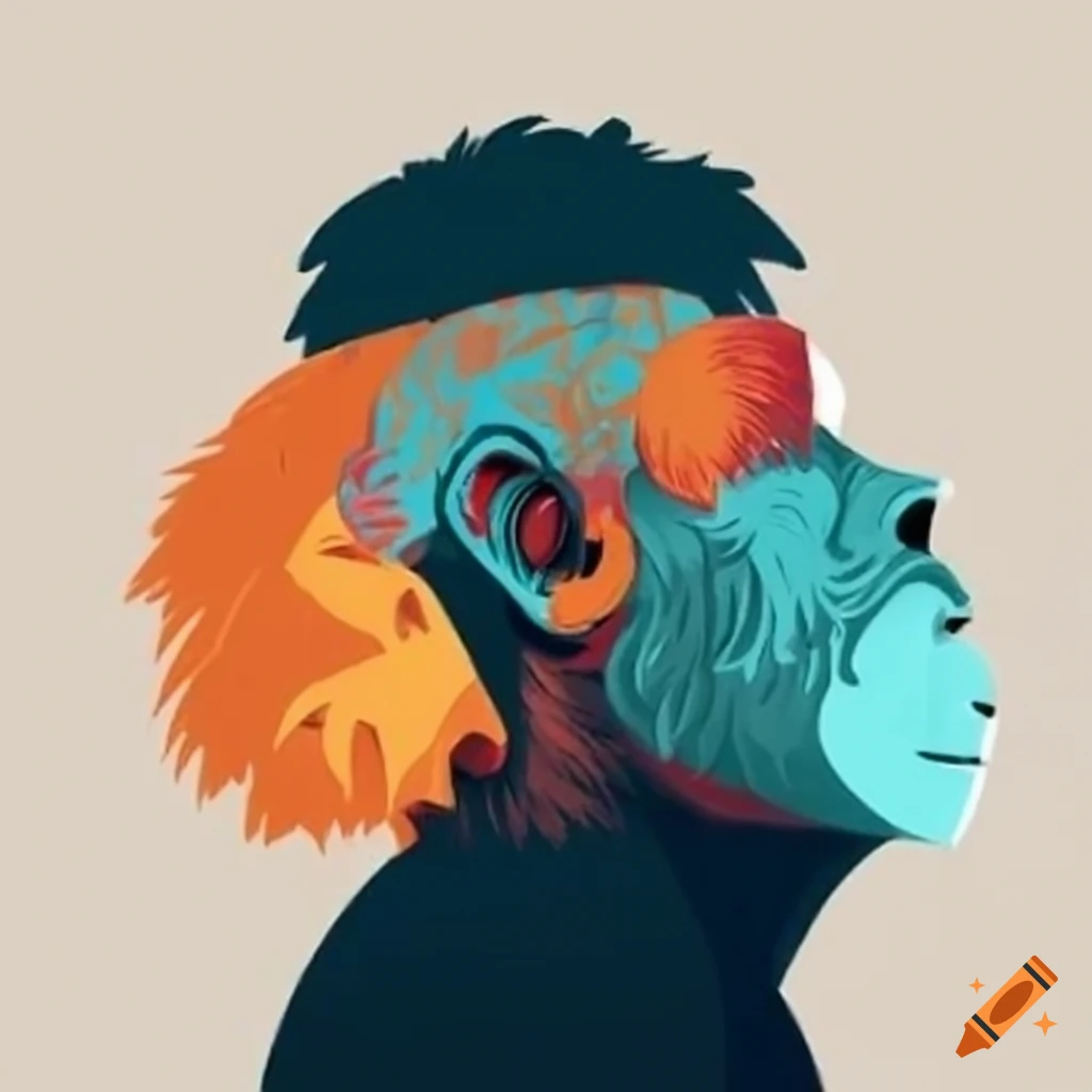 Chimpanzee with intense stare