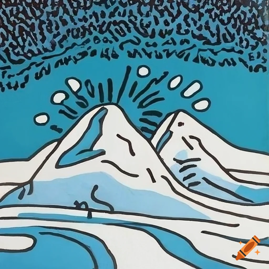 Skiing artwork by keith haring