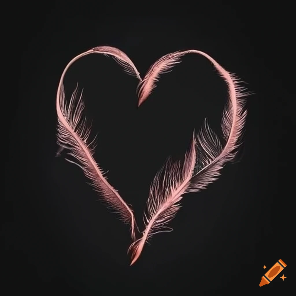 Feather heart symbol on Craiyon