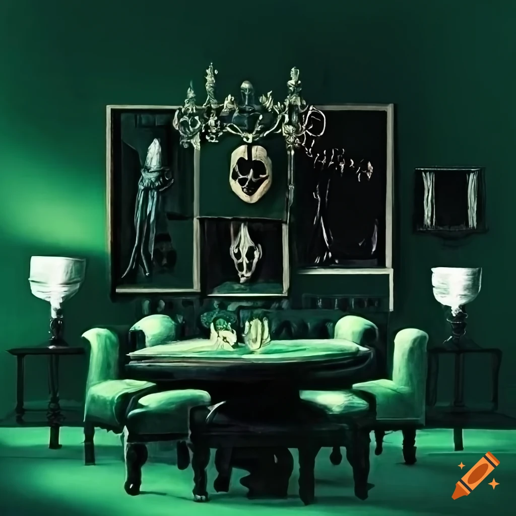 Mysterious green room on Craiyon