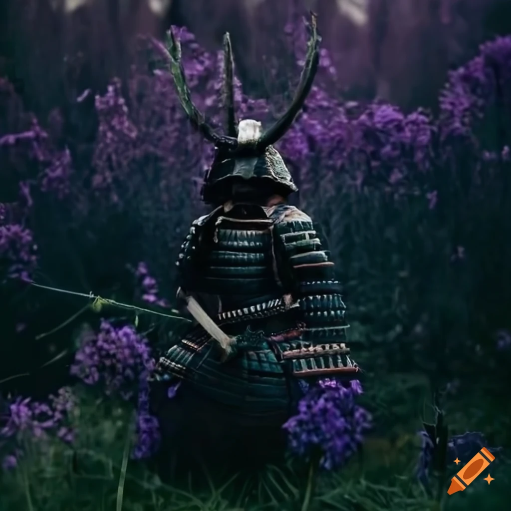 Knight in cool armor amid cherry blossoms on Craiyon