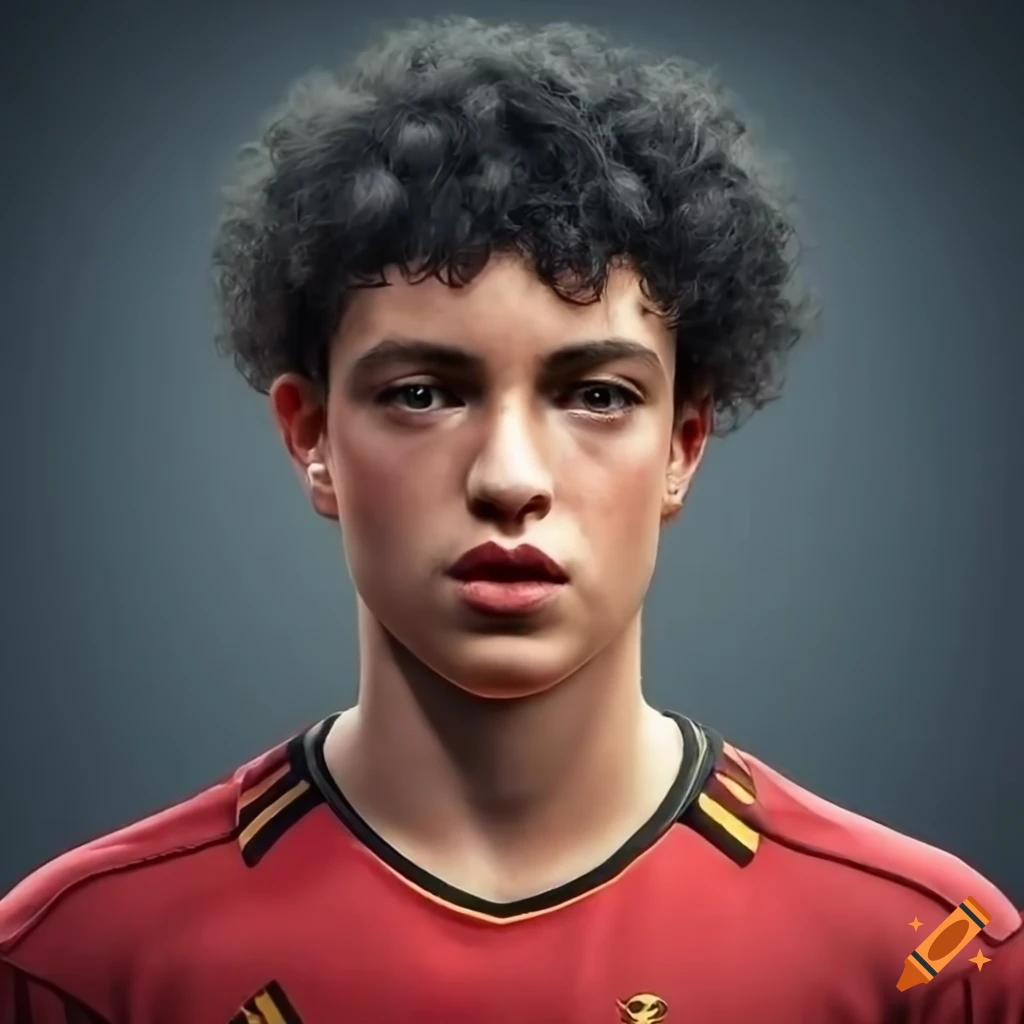 Portrait of a black-haired turkish-origin soccer player on Craiyon