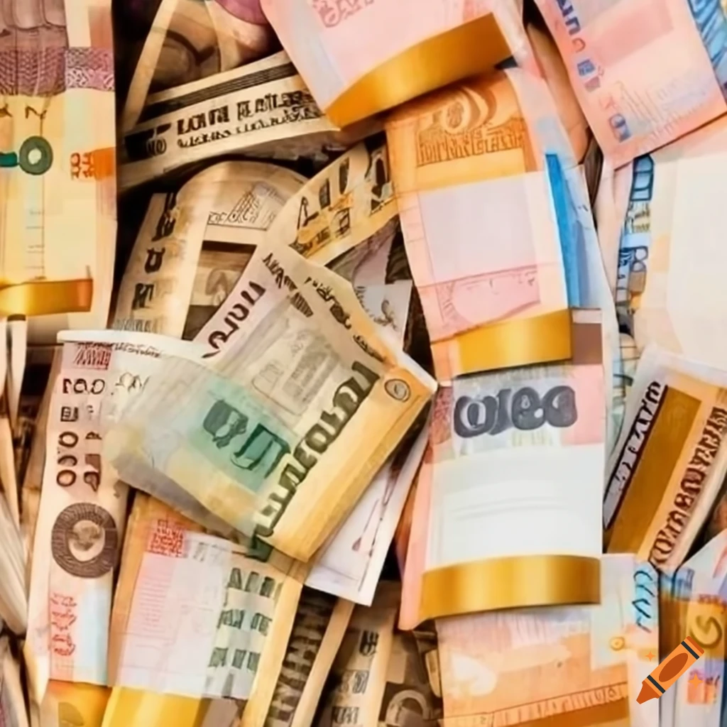 Collection of colorful brazilian banknotes with manacá tree designs on ...